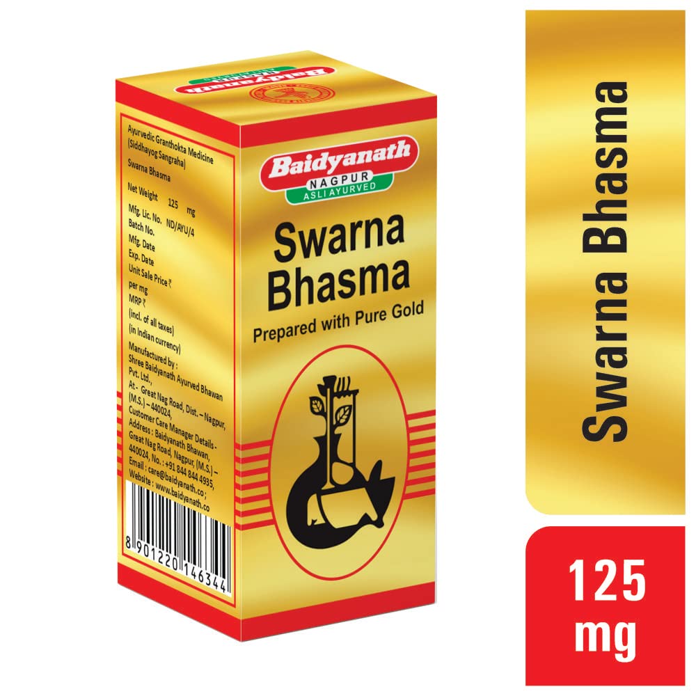Baidyanath Swarna Bhasma With Pure Gold 125 Mg - HERBALKART
